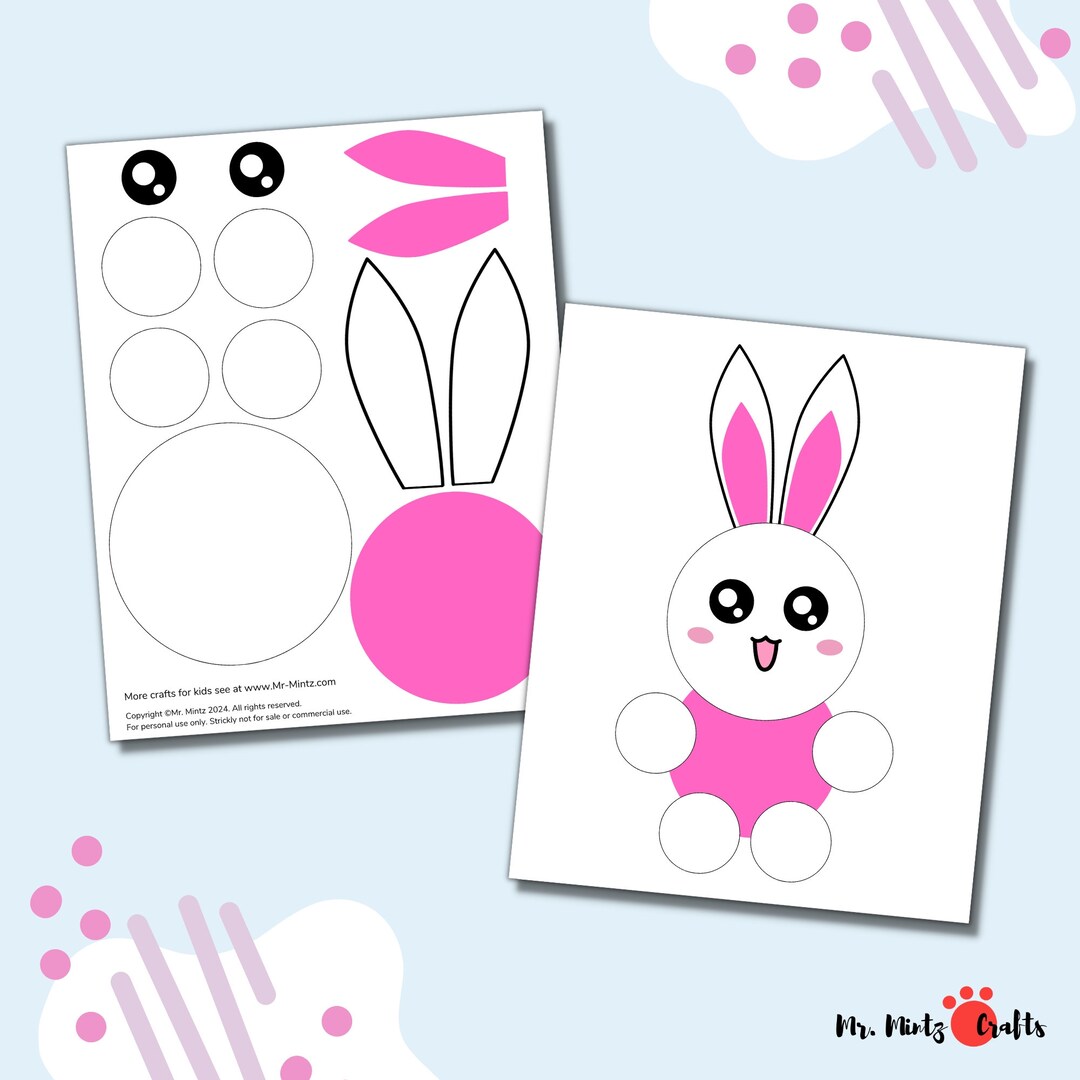 Easter Bunny Craft Template | Easter Gifts Printable | Easter Card Art ...