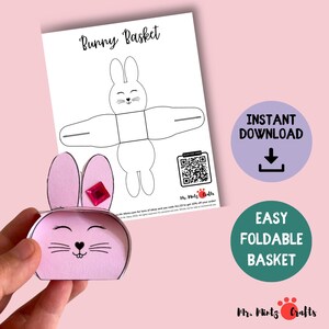 Printable Bunny Basket Template | DIY Easter Basket for Kids | Easter ...