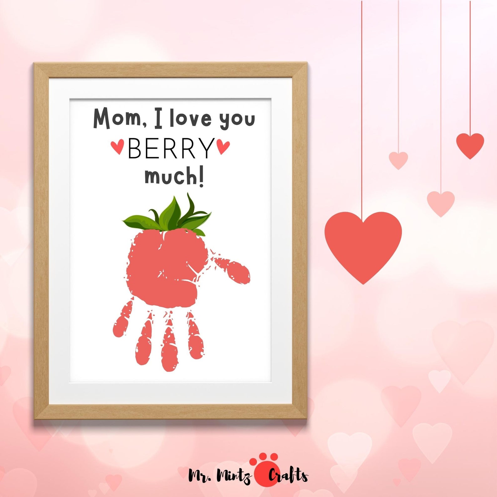 Mothers Day Handprint Fingerprint Art Craft Printable From Son Daughter ...