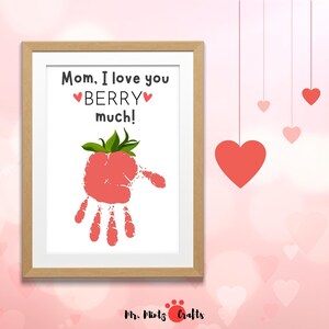 Mothers Day Handprint Fingerprint Art Craft Printable From Son Daughter ...