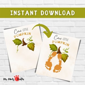 Pumpkin Handprint Footprint Art Craft | Halloween Footprint Art Craft ...