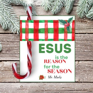 Jesus is the Reason for the Season Candy Cane Holders I Candy Cane Gram ...