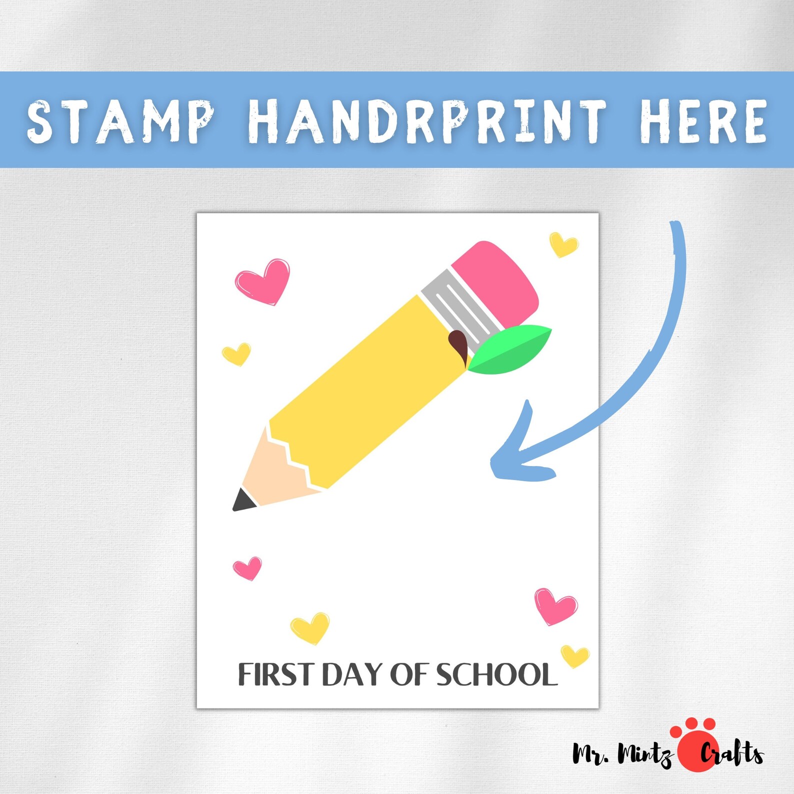 First Day of School Handprint Art Craft Back to School Handprint ...