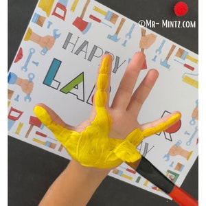 Labor Day Handprint Art Craft | Labor Day Card | Happy Labor Day ...