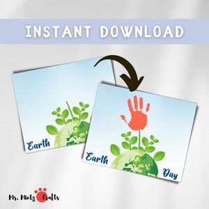 Earth Day Handprint Art Craft Earth Day Printable for Kids Happy Earth ...