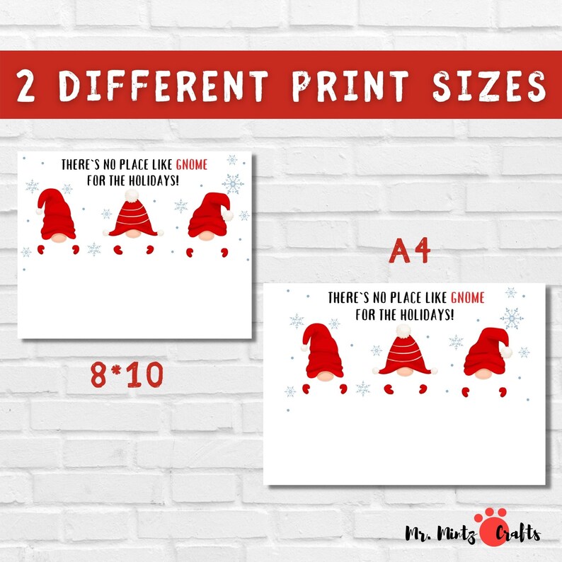 Christmas Gnomes Handprint Art Craft Template Printable - Etsy