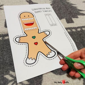 Gingerbread Man Puppet Craft Template Print Out for Kids Preschool ...