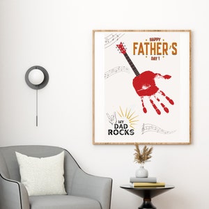 Handprint Art Craft for Fathers | My Dad Rocks | Fathers Day Gifts From ...