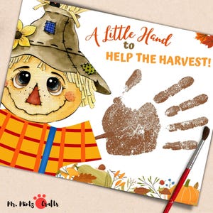 Fall Scarecrow Handprint Art Craft | Autumn Harvest Art Craft ...