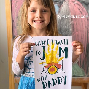 Handprint Art Craft Father's Day Gift for Dad Daddy | Musician Drummer ...
