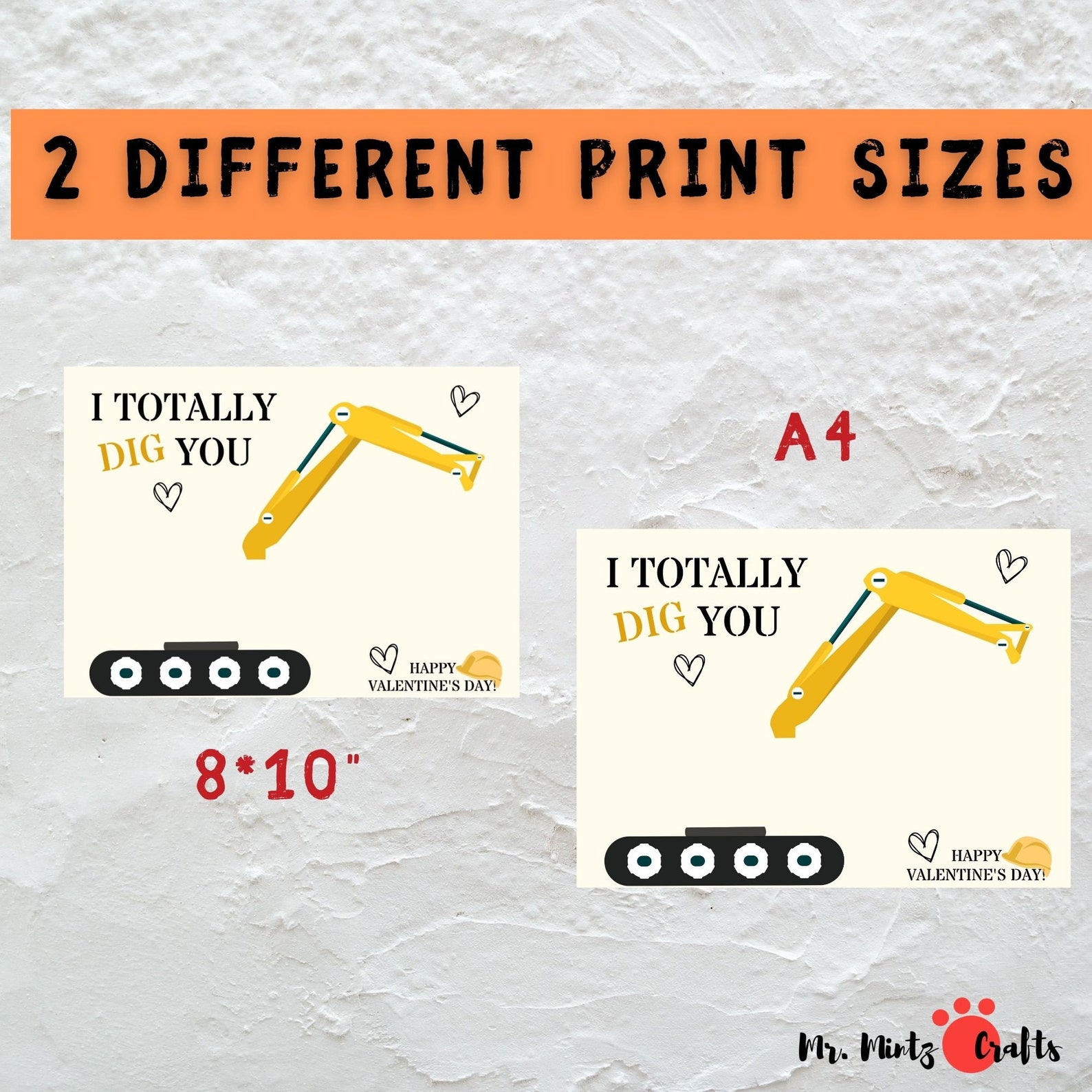 I Dig You Valentine Cards Printable | Handprint Footprint Art Craft ...