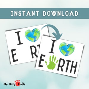 Earth Day Handprint Art Craft | Earth Day Printable for Kids | Happy ...