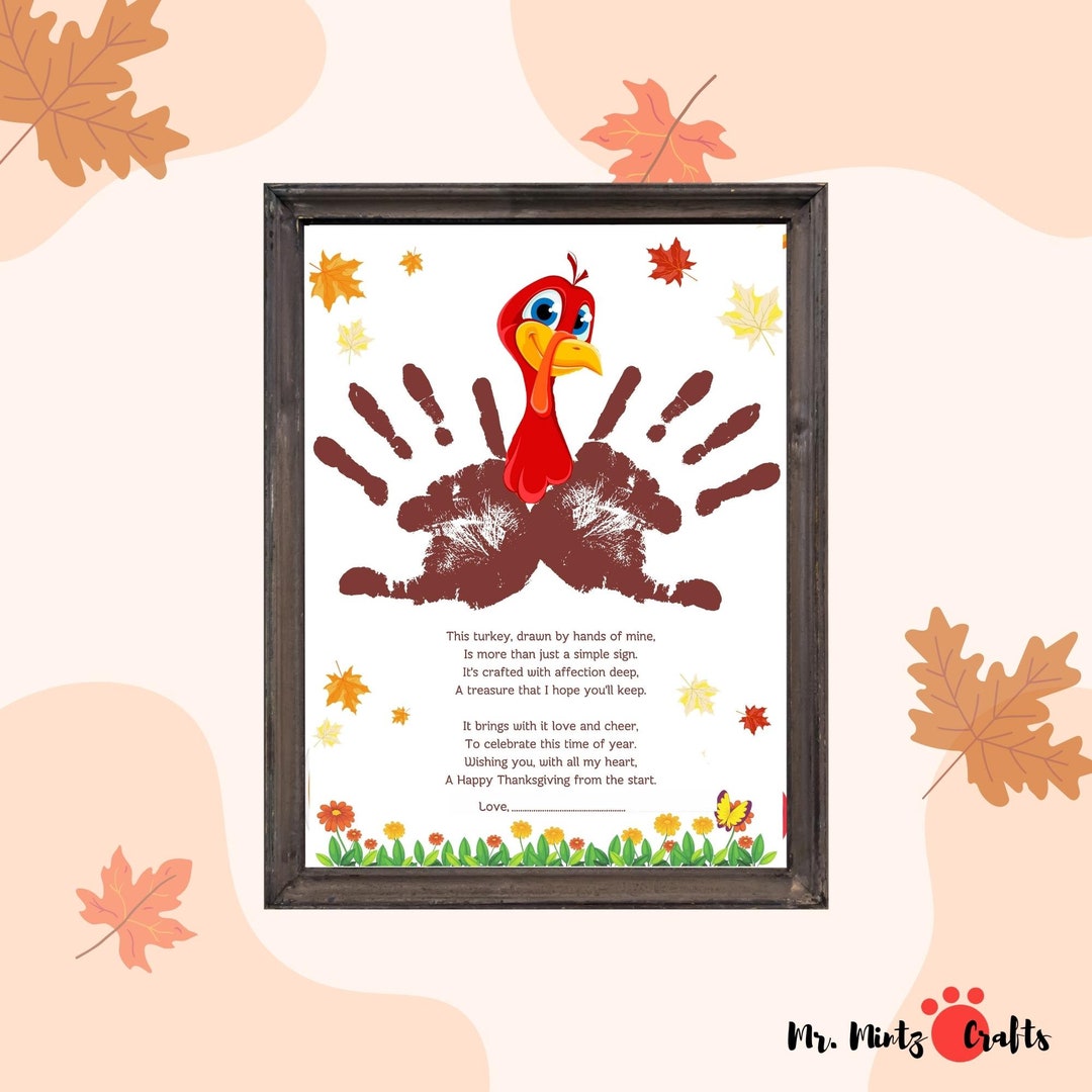 Turkey Handprint Poem Art Craft Printable | Turkey Handprint Preschool ...