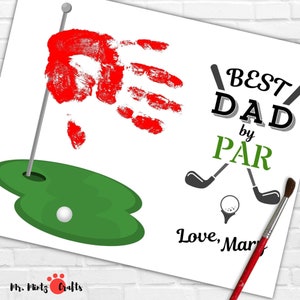 Best Dad by Par Fathers Day Handprint Art Craft Printable | Golf Dad ...