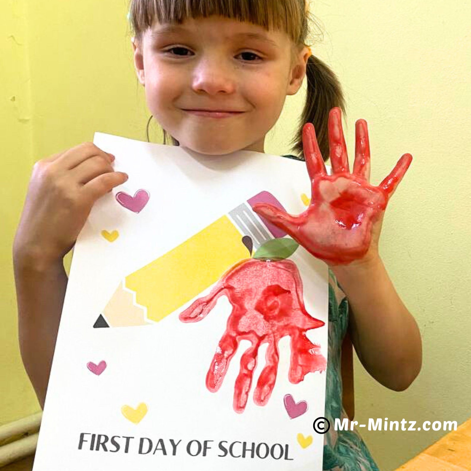 First Day of School Handprint Art Craft Back to School Handprint ...