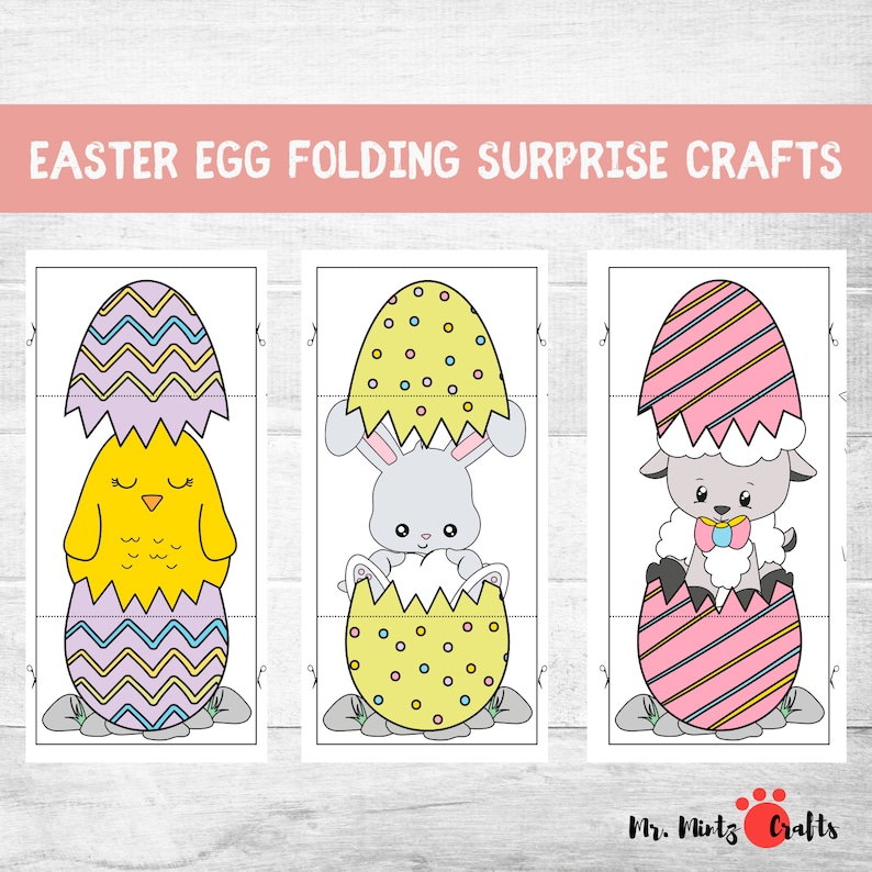 Easter Egg Folding Surprise Craft or Card Easter Bunny - Etsy
