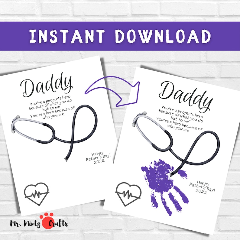 Handprint Art Craft Gift for Dad Handprint Fathers Day Craft - Etsy