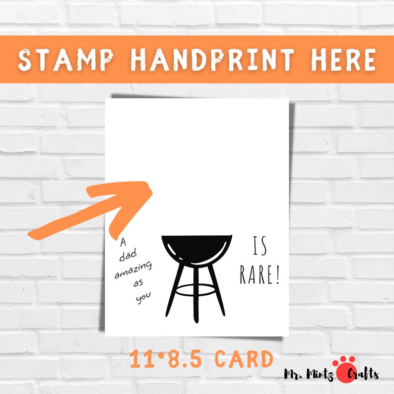 Fathers Day Gifts From Kids Grill Handprint Art Craft for - Etsy