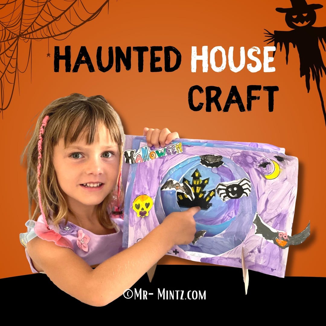 Haunted House Craft for Kids Halloween Art Project Spooky Cut and Paste ...