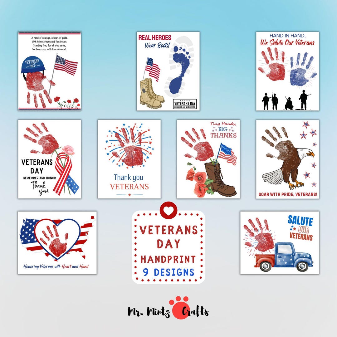 Veterans Remembrance Memorial Day handprint Art Craft Toddler ...