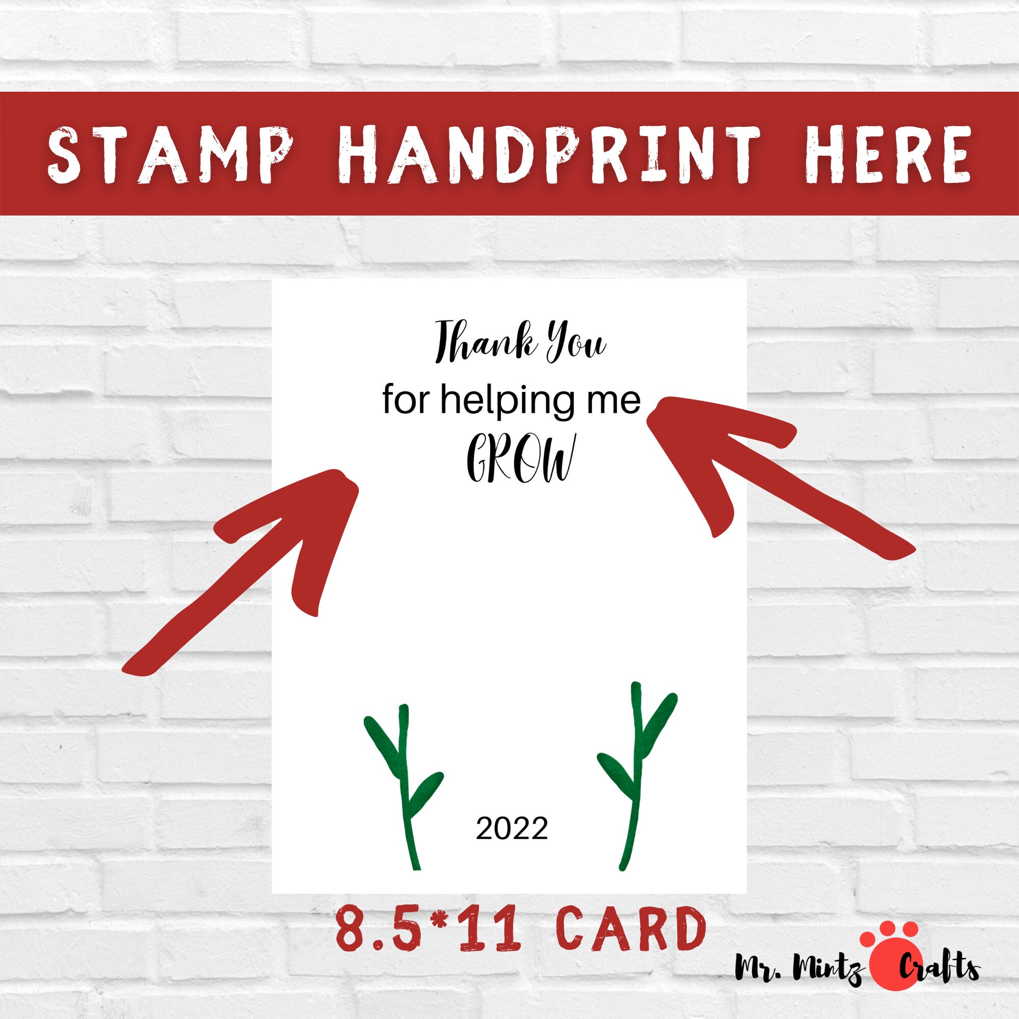 Teacher Appreciation Gift Teacher Thank You Handprint Art - Etsy