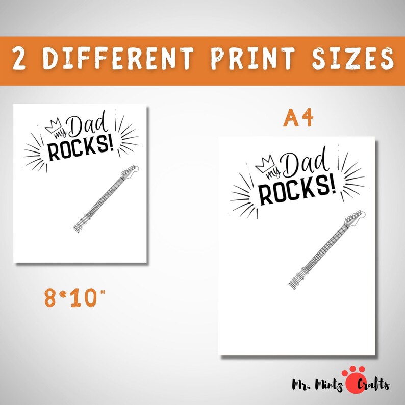 Handprint Art Craft Fathers Day My Dad Rocks Father's - Etsy