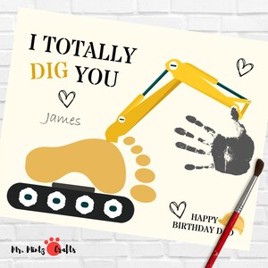 Handprint Footprint Art Craft Birthday Gift for Dad | I Dig You Cards ...