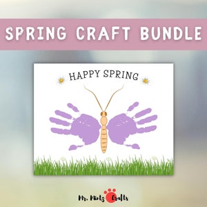 Spring Handprint Fingerprint Art Craft for Kids Printable | Flower ...