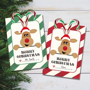 Reindeer Candy Cane Holder Template | Candy Cane Gram | Christmas Candy ...