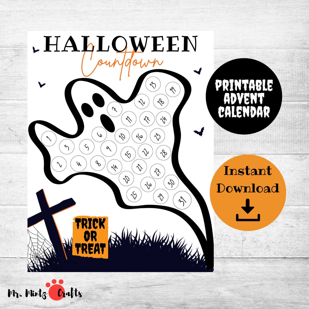 Countdown to Halloween | Printable Halloween Countdown Calendar for ...