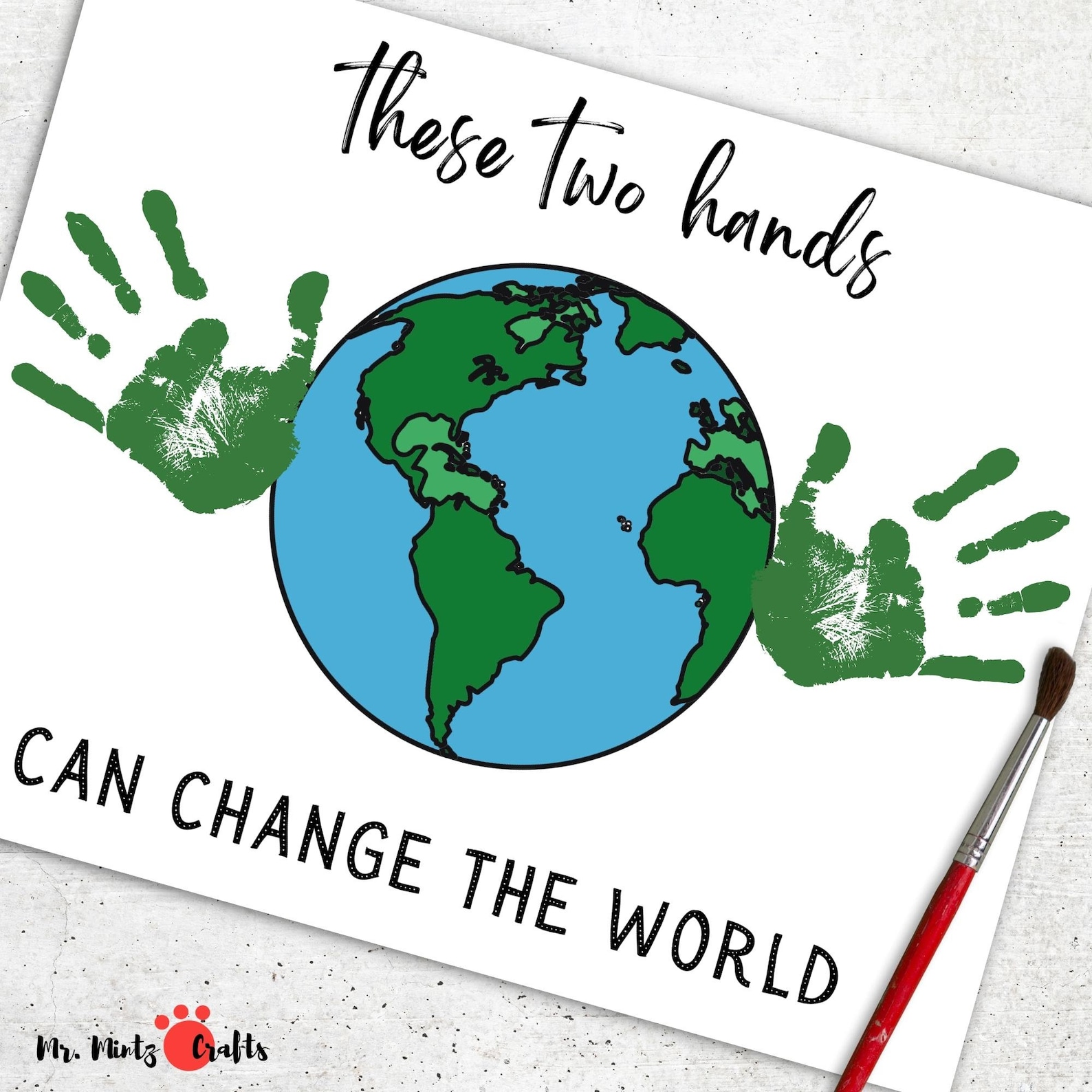 Earth Day Handprint Art Craft Earth Day Printable for Kids - Etsy