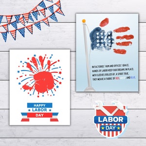 Labor Day Handprint Art Crafts | Labour Day Gift | Labor Day Preschool ...