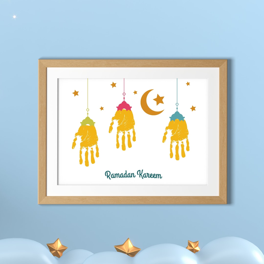 DIY Ramadan Eid Lantern Handprint Art Craft Printable Kids Craft ...
