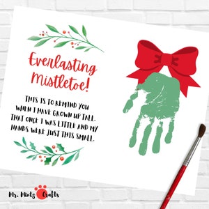Christmas Mistletoe Handprint Art Craft Template Printable Downloads ...