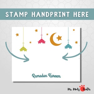 DIY Ramadan Eid Lantern Handprint Art Craft Printable | Kids Craft ...