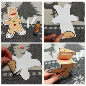 Gingerbread Man Puppet Craft Template Print Out for Kids Preschool ...