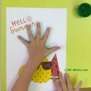 Summer Handprint Art Craft for Kids Printable Easy Pineapple Craft DIY ...