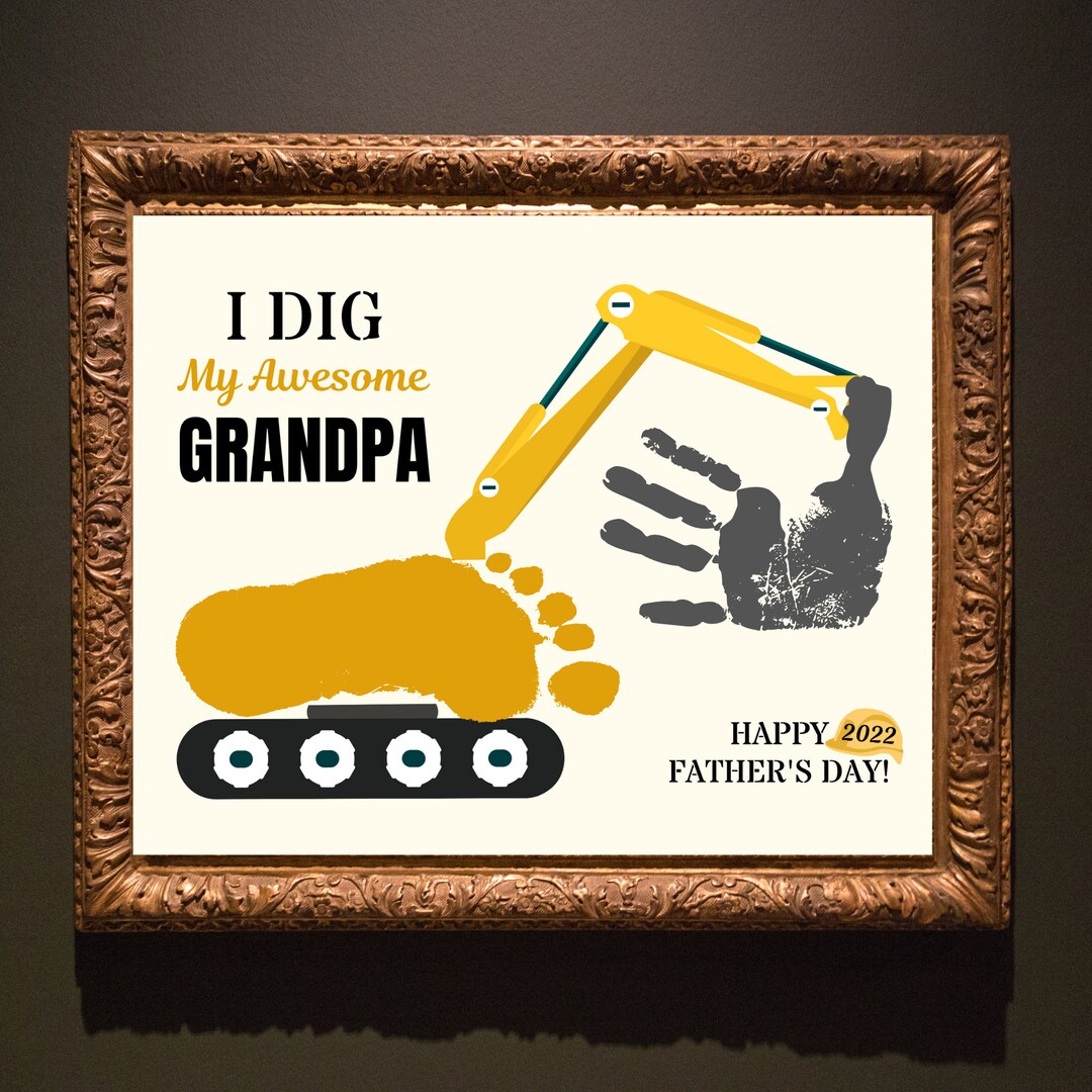 Grandpa Fathers Day Gift Handprint Footprint Art Craft for - Etsy