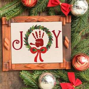Christmas Handprint Art Crafts Template Printables Downloads | JOY to ...
