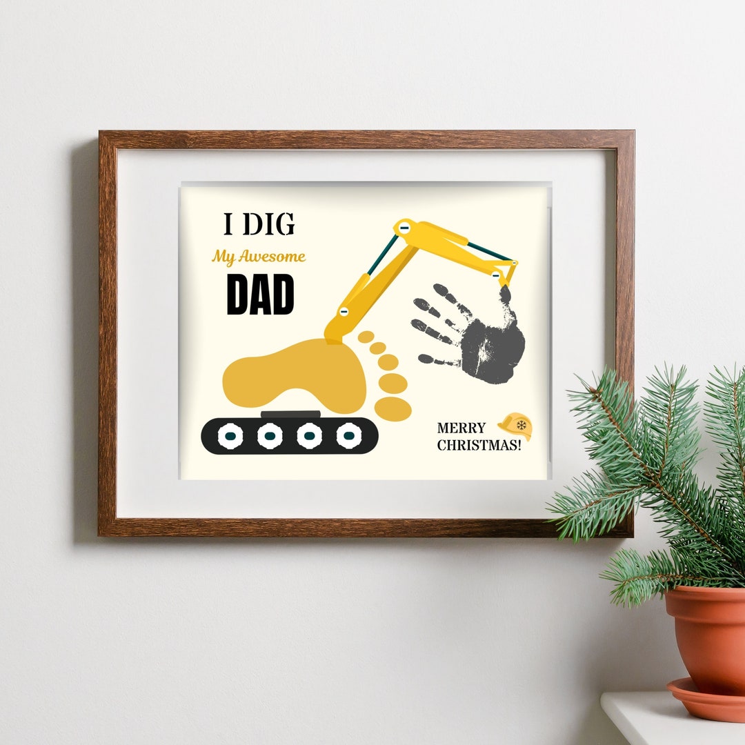 Handprint Footprint Art Craft Christmas Gift for Dad Daddy Papa Father ...