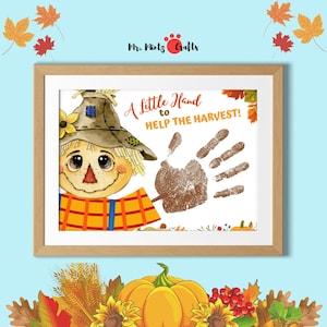 Fall Scarecrow Handprint Art Craft | Autumn Harvest Art Craft ...
