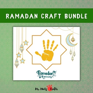 Ramadan Handprint Art Craft Printable | Ramadan Cards| Islamic Crafts ...