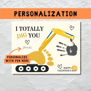 I Dig You Valentine Cards Printable | Handprint Footprint Art Craft ...