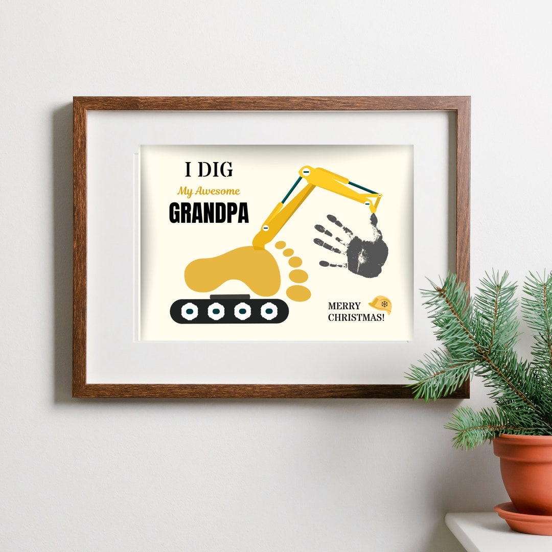 Grandpa Christmas Gift | Handprint Footprint Art Craft Christmas Gift ...