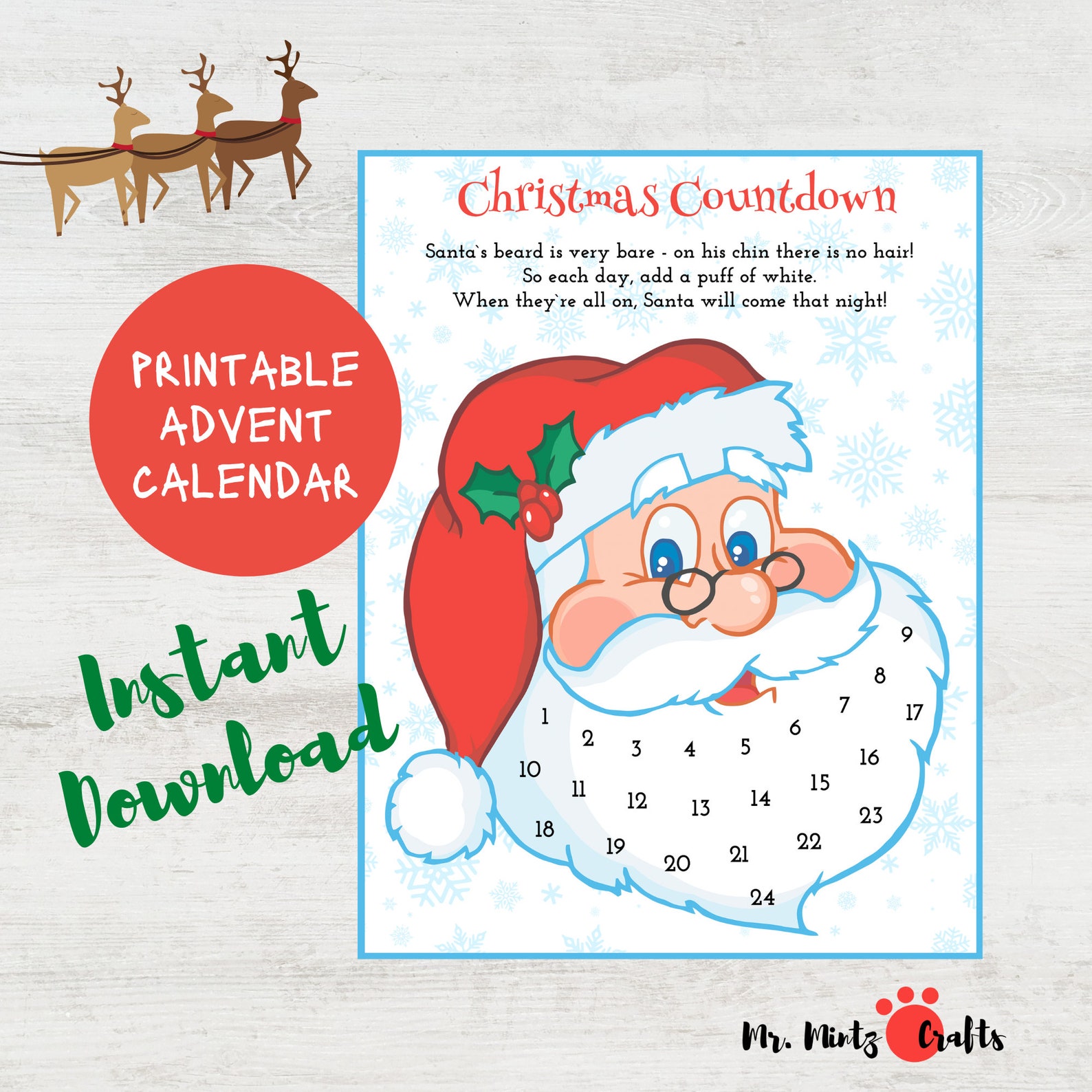 Countdown to Christmas Christmas Countdown Christmas - Etsy