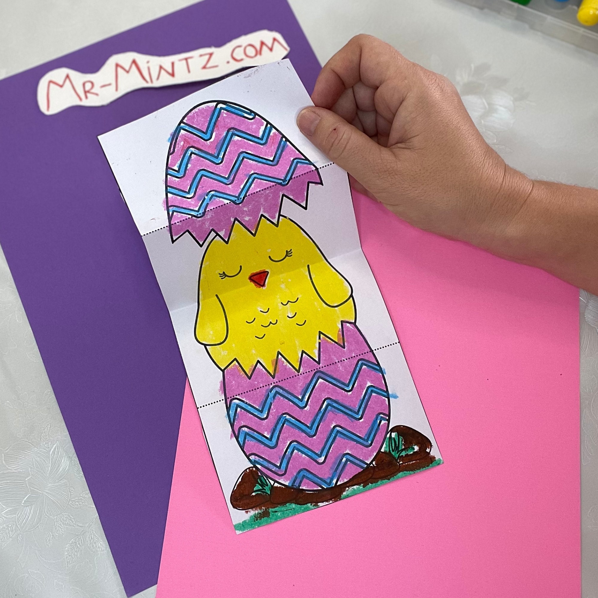 Easter Egg Folding Surprise Craft or Card | Easter Bunny | Easter Chick ...
