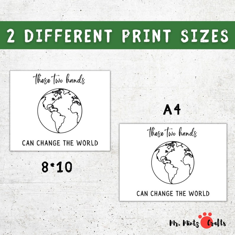 Earth Day Handprint Art Craft Earth Day Printable for Kids - Etsy