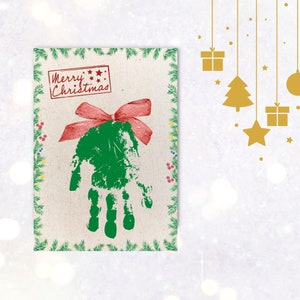 Christmas Mistletoe Handprint Art Craft Template Printable Downloads ...