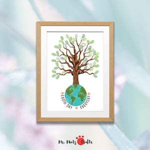 Earth Day Handprint Fingerprint Art Craft Printable for Kids | Happy ...