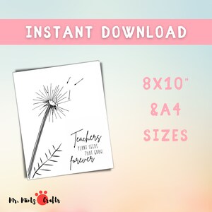 Teacher Appreciation Gift Handprint Fingerprint Art Craft Printable ...